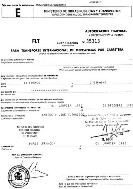 Les documents du transport